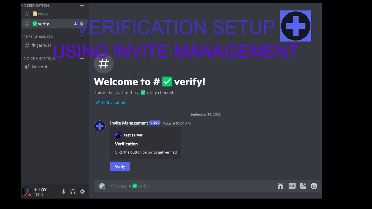 How to setup verification with Invite management.
