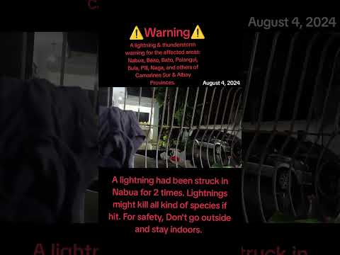 Lightning Warning for some provinces of Luzon, Philippines.