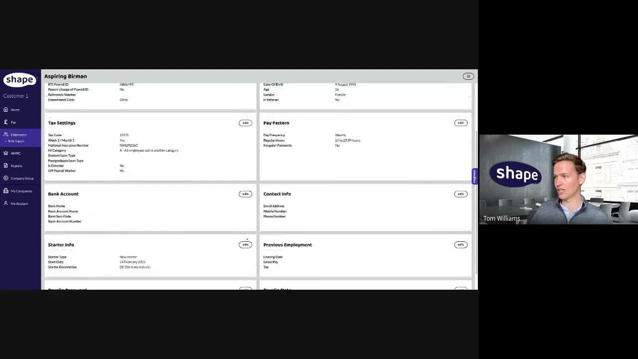 Shape Payroll Overview