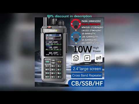 #Iradio UV-98 PLUS 10W Multi Band Ham Radio HF UHF VHF With AM USB LSB CW CB LW MW SW SSB Cross B