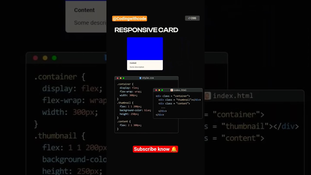 Responsive card Using HTML and CSS || #css #htmlcss #responsive