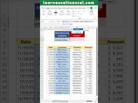 Excel Pro Trick: Find most Frequent Text value in Excel: LOOKUP Most Common Text with Excel Formula