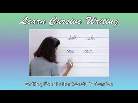 Four Letter Words | Writing 4 Letter Words in Cursive | Abc Phonics | Cursive Writing Practice