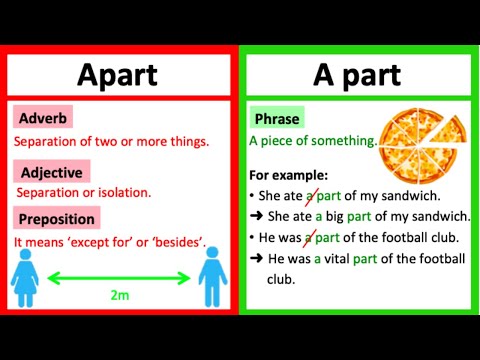 APART vs A PART 🤔 | What's the difference? | Learn with examples