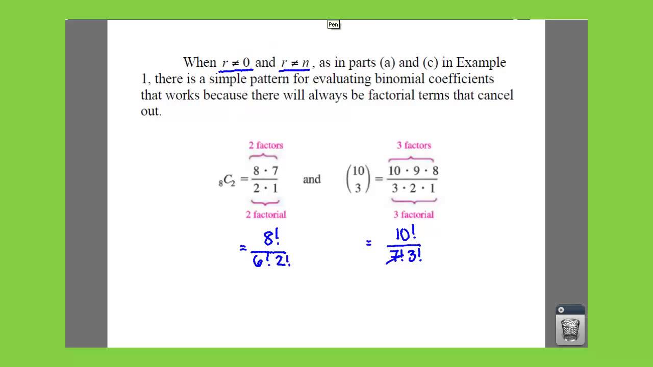 PC: 8.4 Notes: Example 2 - Finding Binomial Coefficients