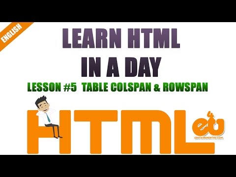 Learn HTML in a Day- Session 5- HTML Tables ColSpan and RowSpan