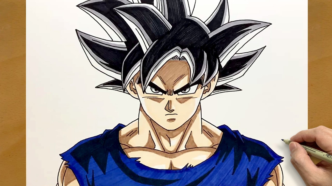 How to Draw Goku Ultra Instinct Head Step by Step (Easy)