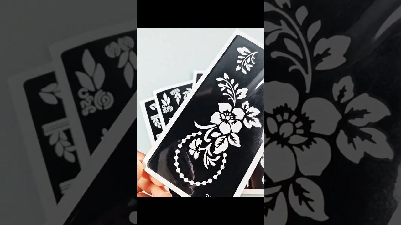 Reusable Flower Tattoo Stencils | 6 Sheets | Glitter Mehndi Designs | Easy-to-Use   price[$4.18]