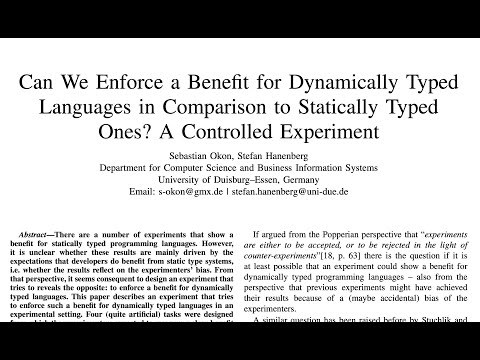 Static vs dynamic typed languages: an intentionally rigged experiment