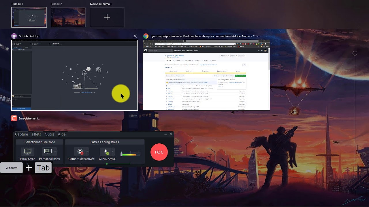 how pr on pixijs with github desktop