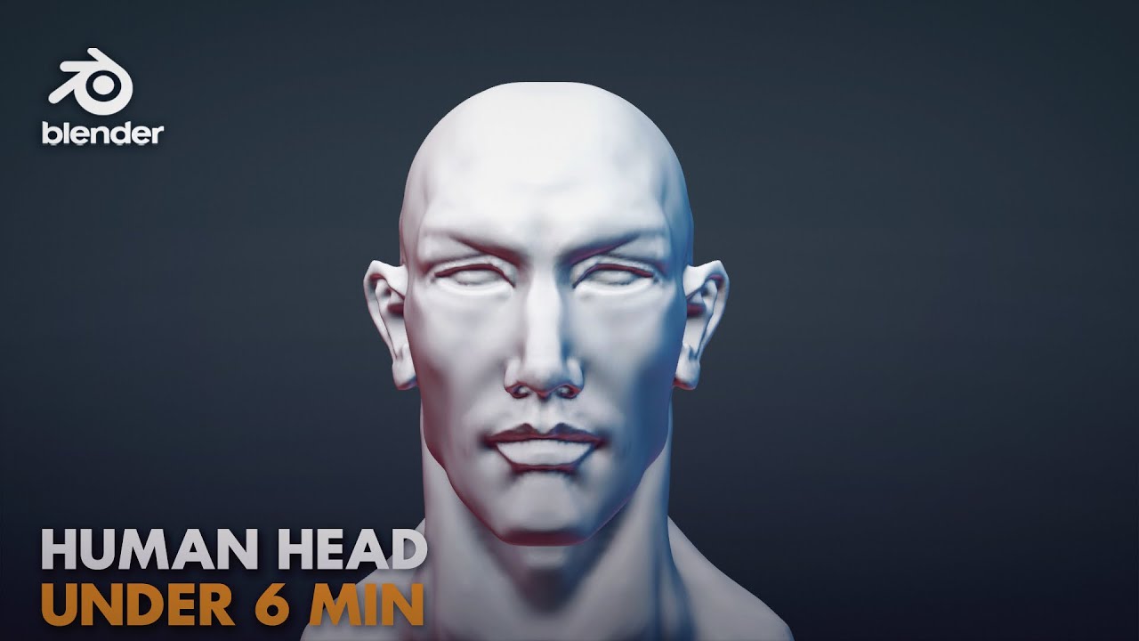 Human head Sculpting in Blender Under 6 Minutes