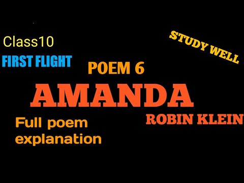 Poem Amanda | Robin Klein|Detailed explanation |Line by line explanation|Introduction|About the poet