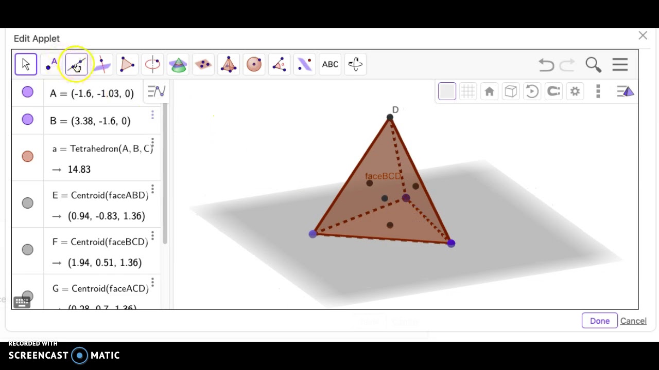 Tetrahedron Dual Using Geogebra
