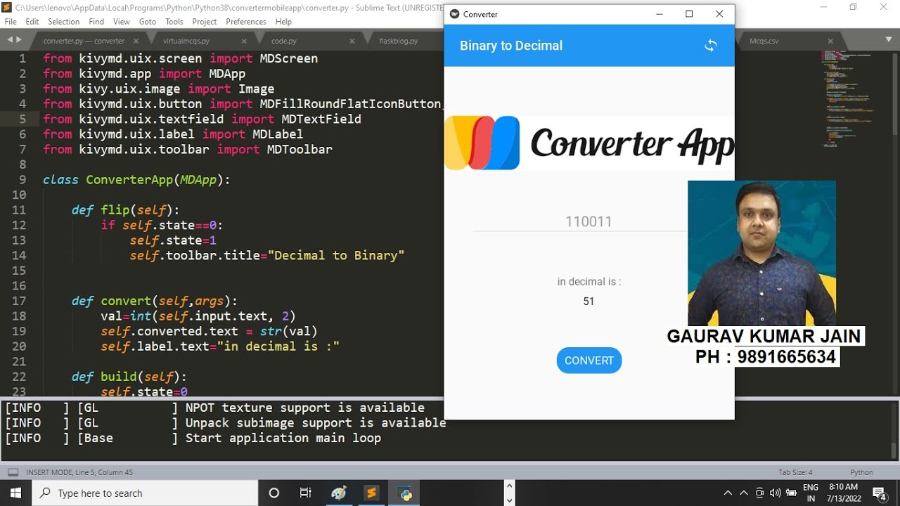 Converter Mobile App in Python using Kivymd
