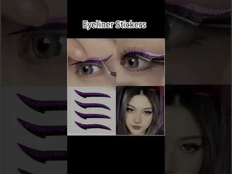Glitter Eyeliner Stickers.#Eyeliner #eyelinerstyles #beauty #beautyhacks #lazygirl #ytshorts