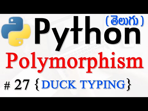 Learn Python Tutorials For Beginners in Telugu Tutorial 27 Polymorphism Duck Typing - Mind Luster