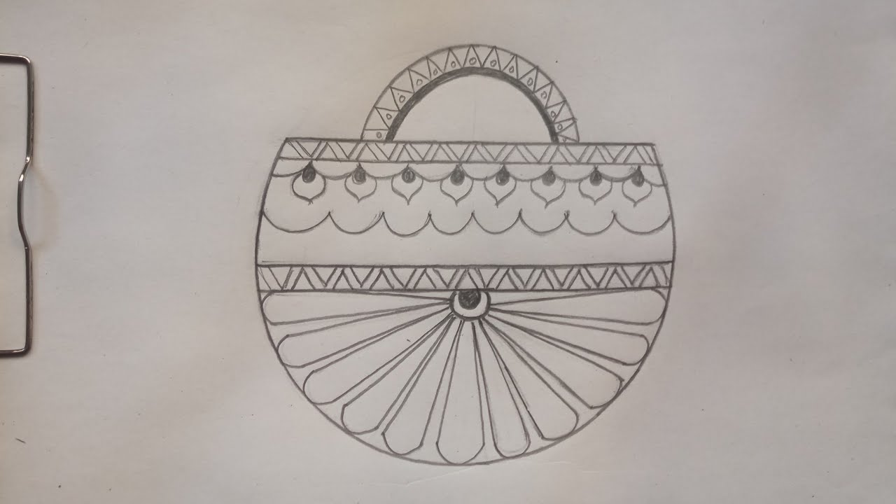Purse Design Drawing Easy | Purse Design Drawing For Elementary Exam | Sankalp Chitra |#Design.