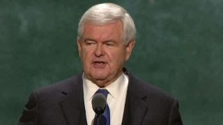Newt Gingrich addresses the Republican National Convention