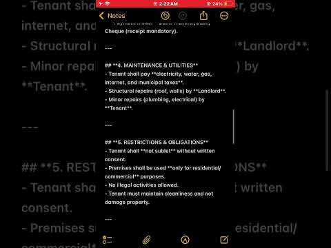 New Rental Agreement format in English
