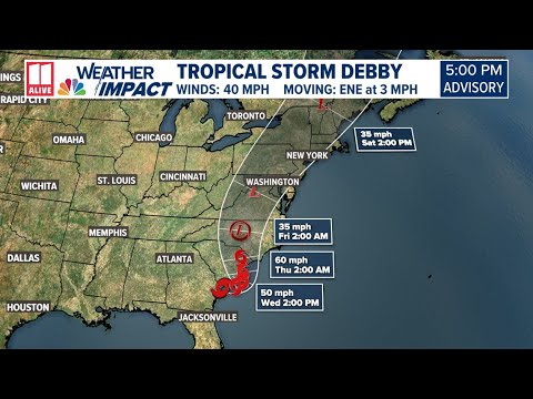 Tracking Debby | Live radar, forecast track , spaghetti models