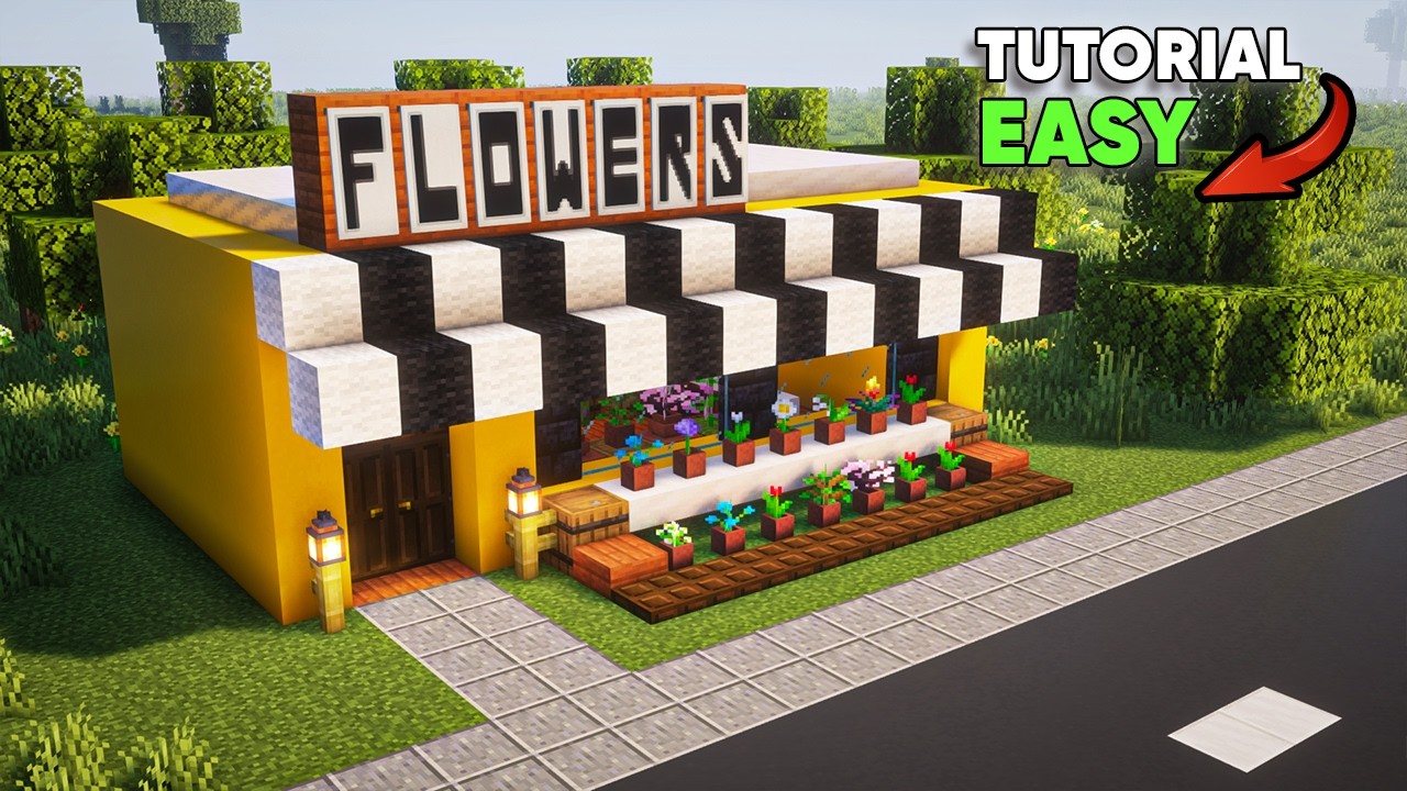How to build a flower shop in Minecraft