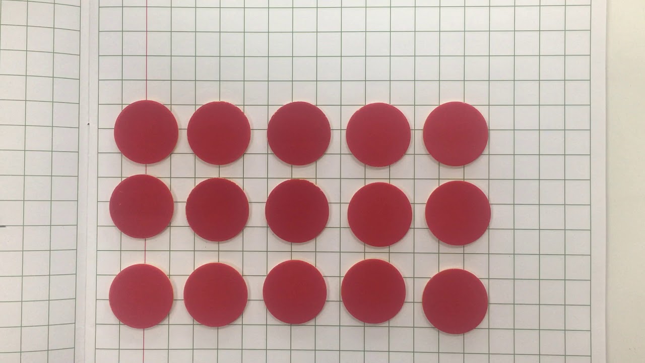 Multiplication 1 using counters in an array and using a number line