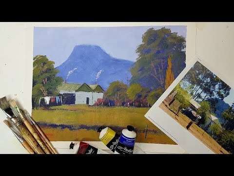 Learn To Paint TV E32 "Dunkeld Farmhouse" Acrylic Painting For Beginners Step By Step