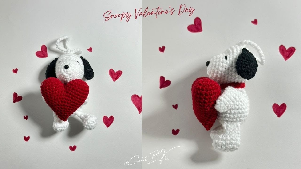 Cómo Tejer a SNOOPY con Corazón a CROCHET ❤️ | Tutorial AMIGURUMI