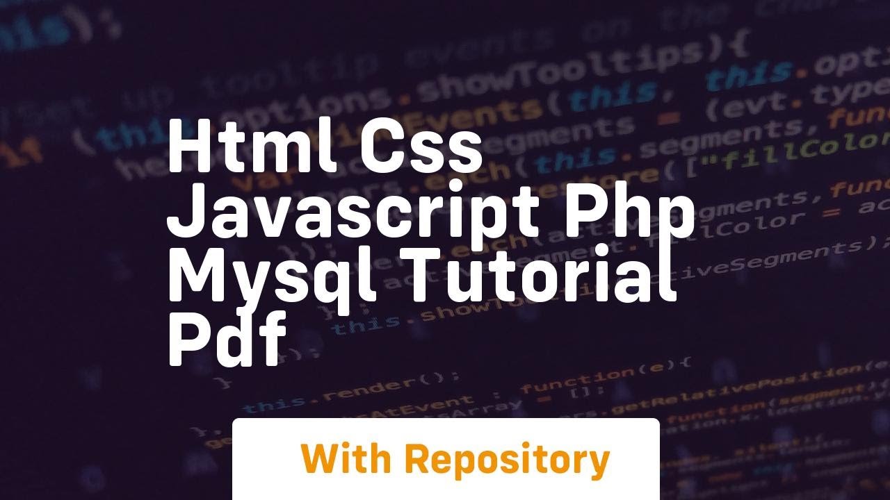html css javascript php mysql tutorial pdf