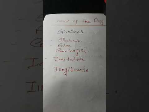 Vocabulary Shorts - Spurious with Synonyms
