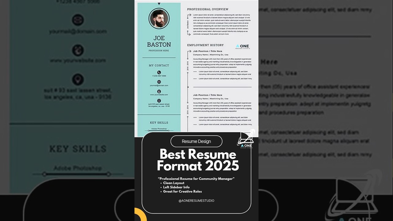 Best Resume Format 2025 🔥 | Professional CV Template #Resume2025 #CVTips #resume #job #jobseekers