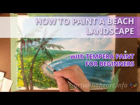 Art Session: How to paint a Fun Beach Landscape with Tempera Paint
