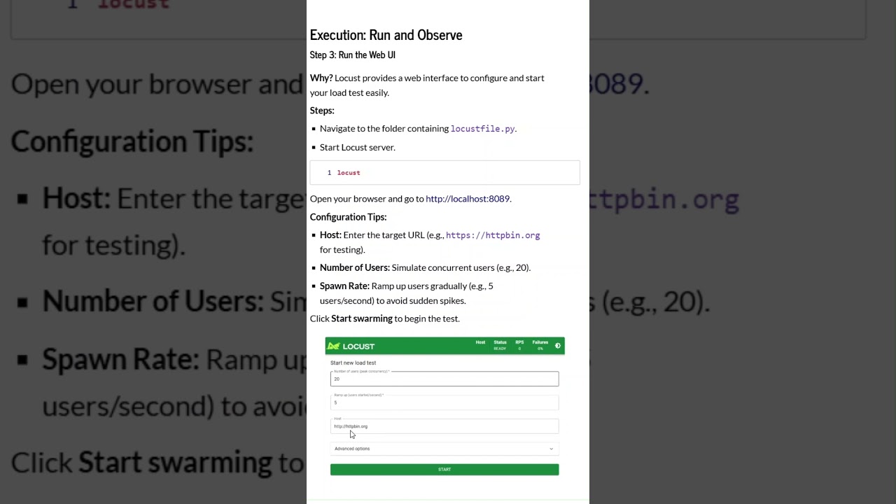 Locust Load Testing in 3 minutes 🐝 #Locust #LoadTesting #Shorts