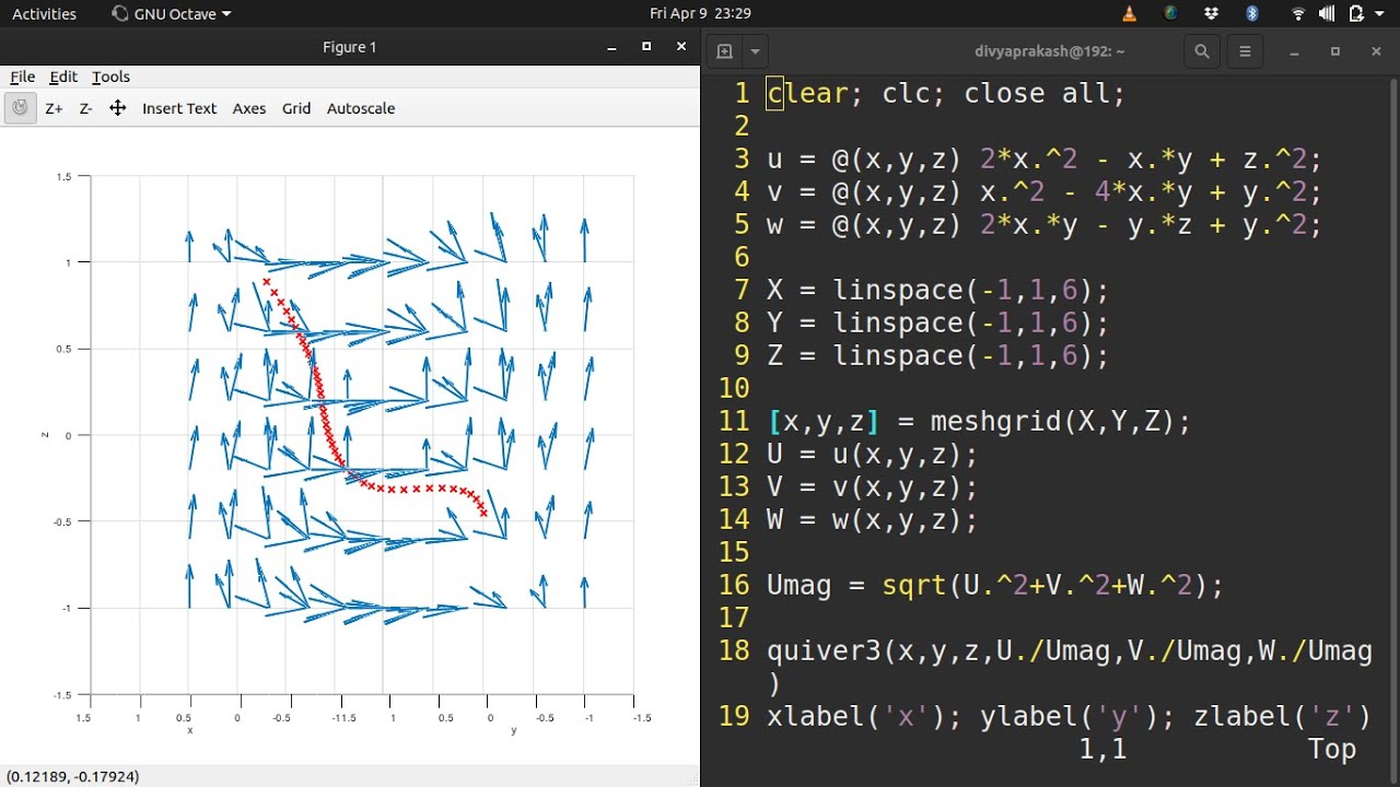 Flow Visualization Using GNU Octave: Streamlines