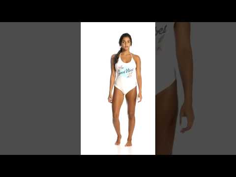 Spiritual Gangster Good Vibes Retreat Halter One Piece Swimsuit | SwimOutlet.com