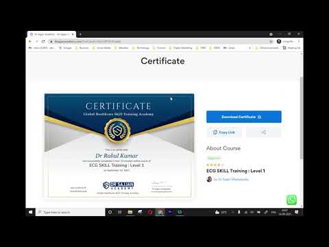 how to download certificate ECG Level 1 ?