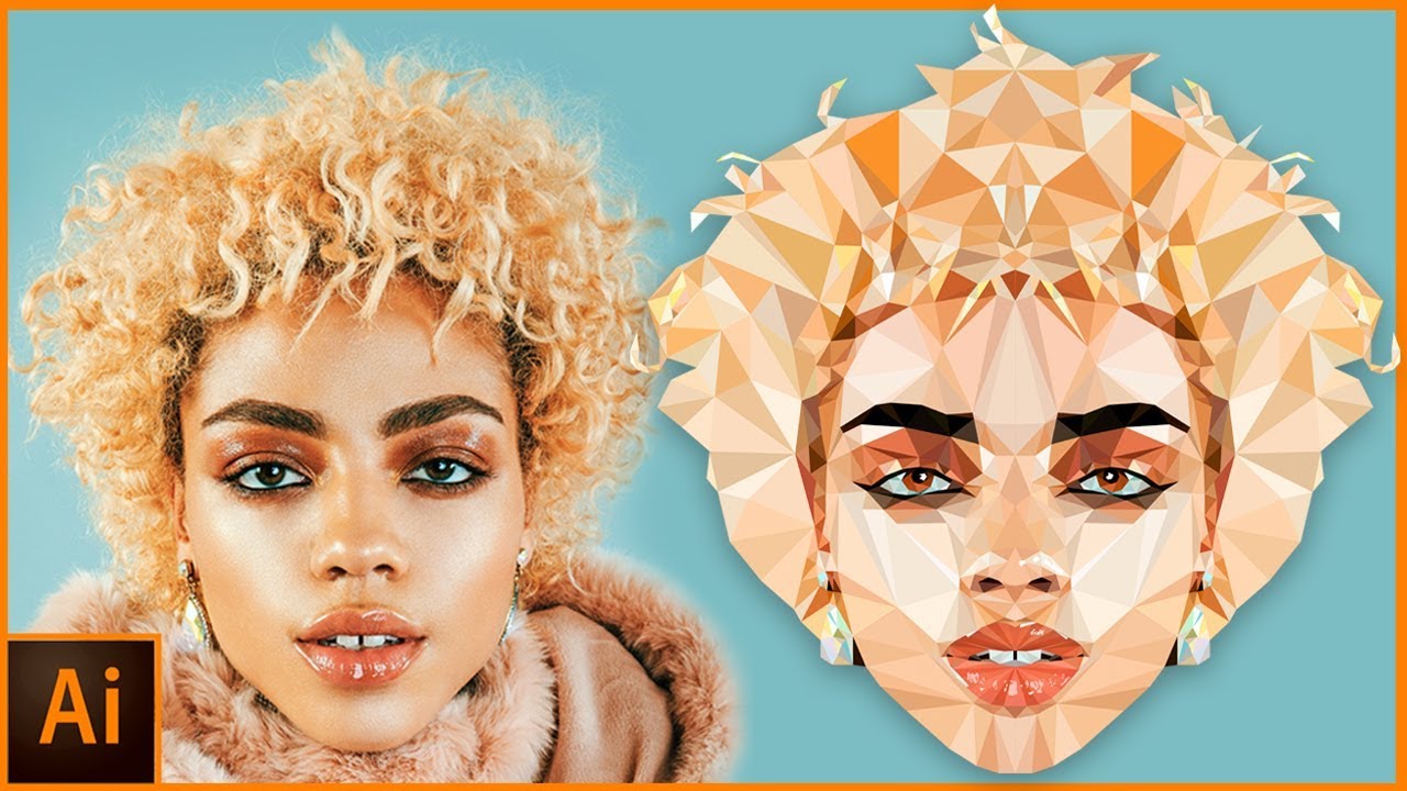 Illustrator Tutorial: Low Poly Portrait Effect