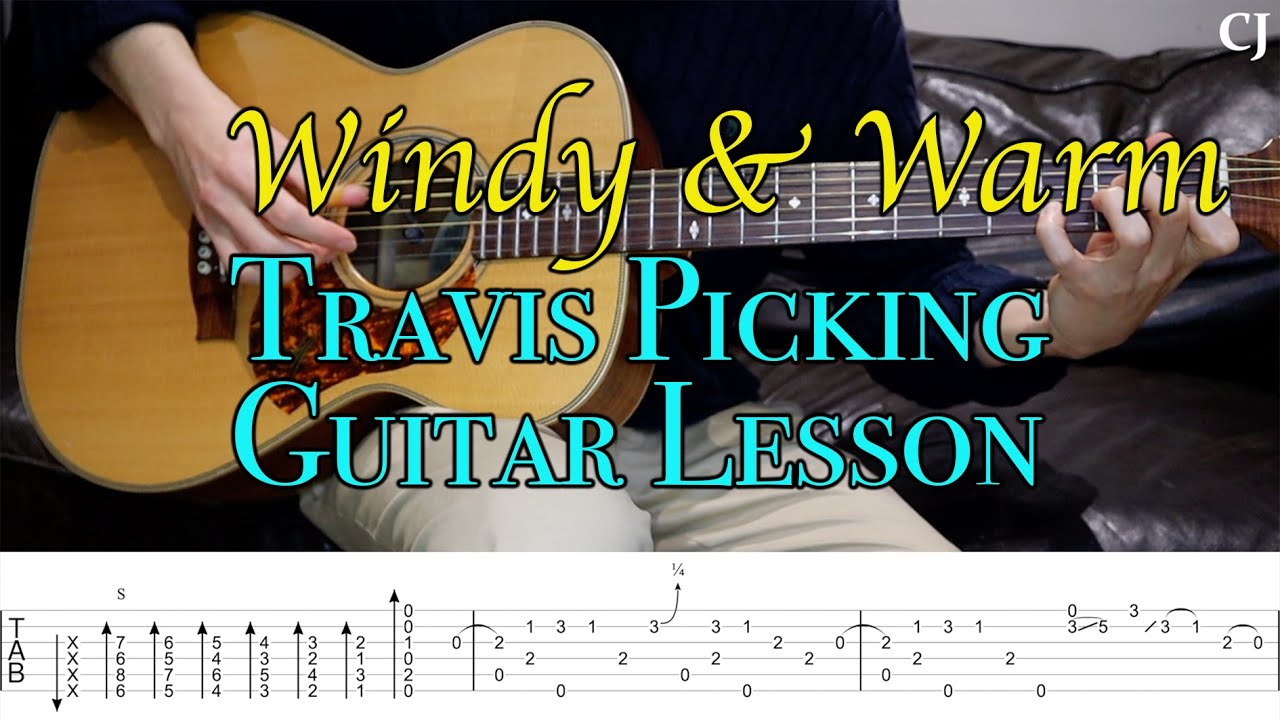 Windy & Warm - Chet Atkins/Tommy Emmanuel (With Tab) | Watch and Learn Travis Picking Guitar Lesson
