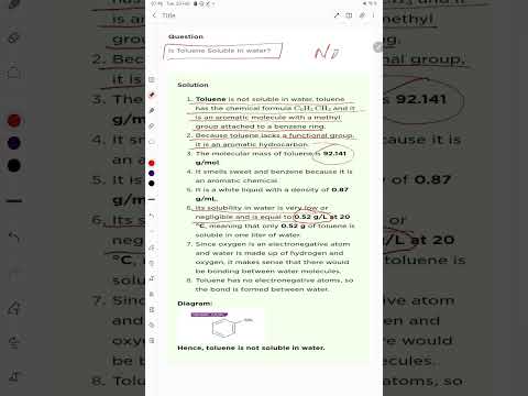 Is Toluene Soluble in water?