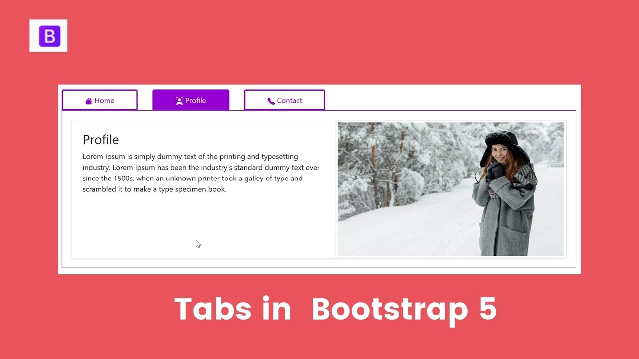How to create Tabs menu using Bootstrap 5 | HTML5|CSS3|SVG icons