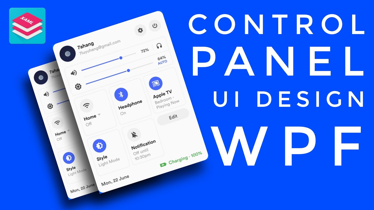 WPF Tutorial : Control Panel in Visual studio blend 2019 | Control Panel UI Design | C# WPF