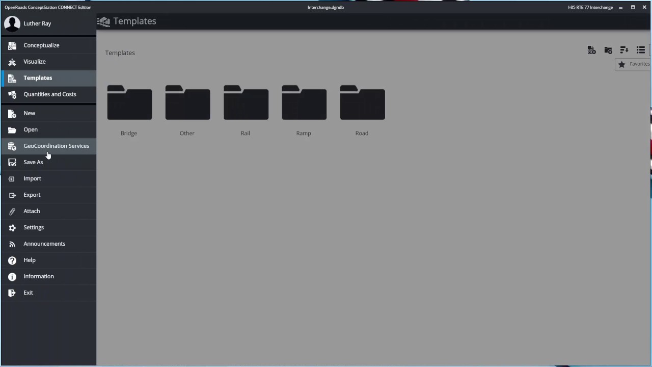 OpenRoads ConceptStation - Import Template from DGNDB