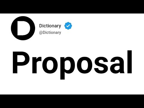 Proposal Meaning In English