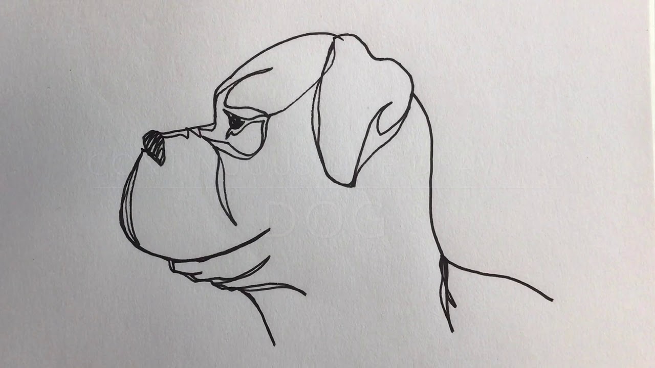 Continuous Line Drawing - Dog