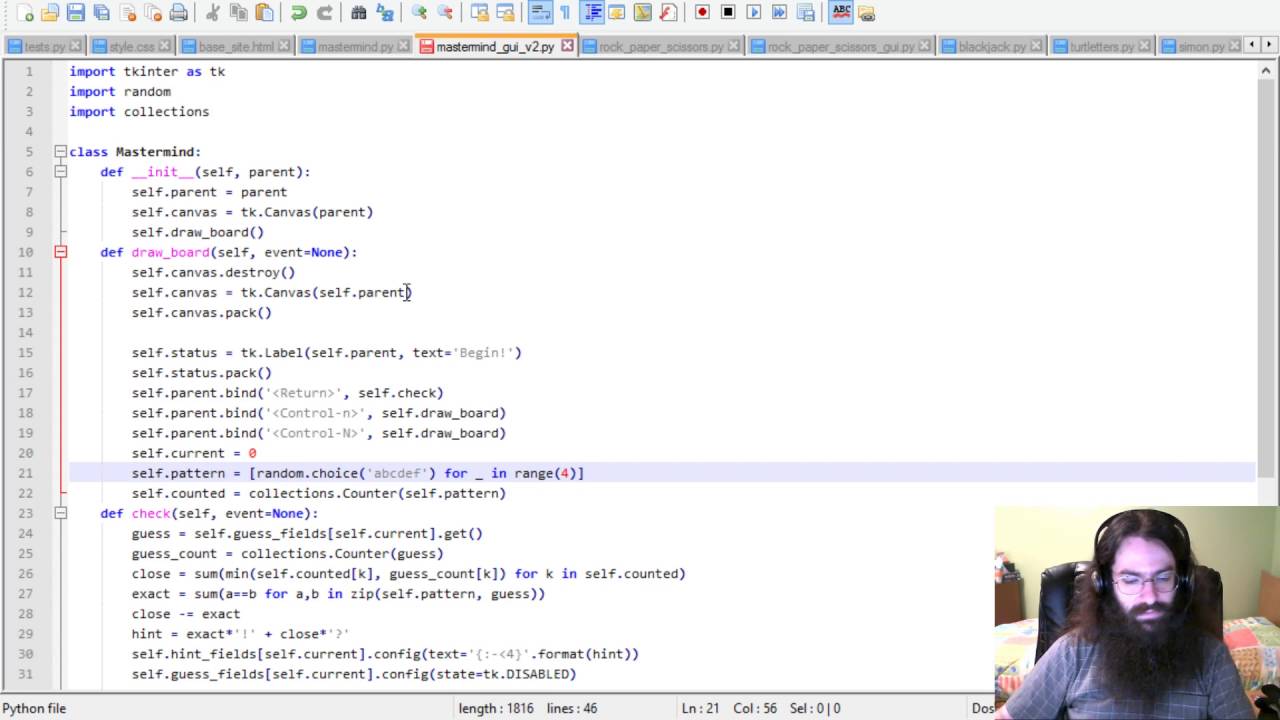 Let's Code Python: Improved graphical Mastermind with Tkinter