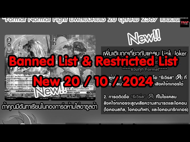 Banned List & Restricted List And Ruling Update New 20 / 06 / 2024 ...