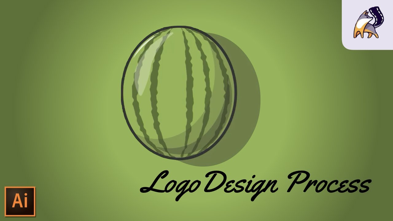 Watermelon Logo Design - Adobe Illustrator Tutorial - Logo Idea