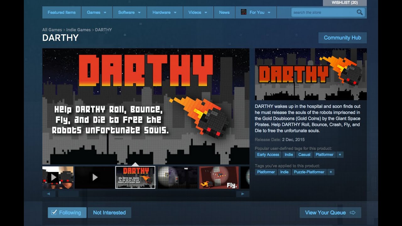 DARTHY STEAM pixel platformer