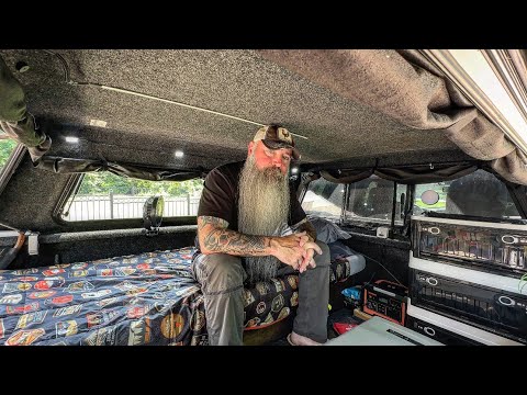 Complete DIY Truck Camping Setup Build | Curtains, Lights, Storage, Refrigerator