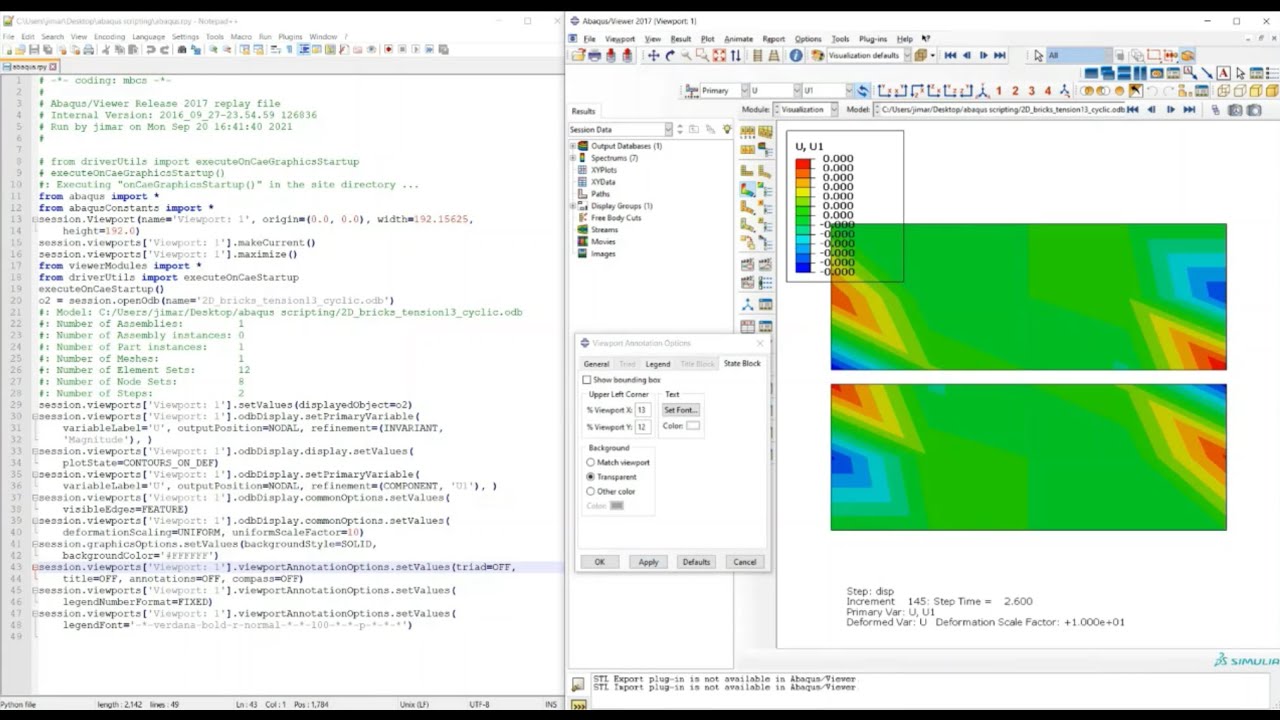 ABAQUS scripting with Python for post processing